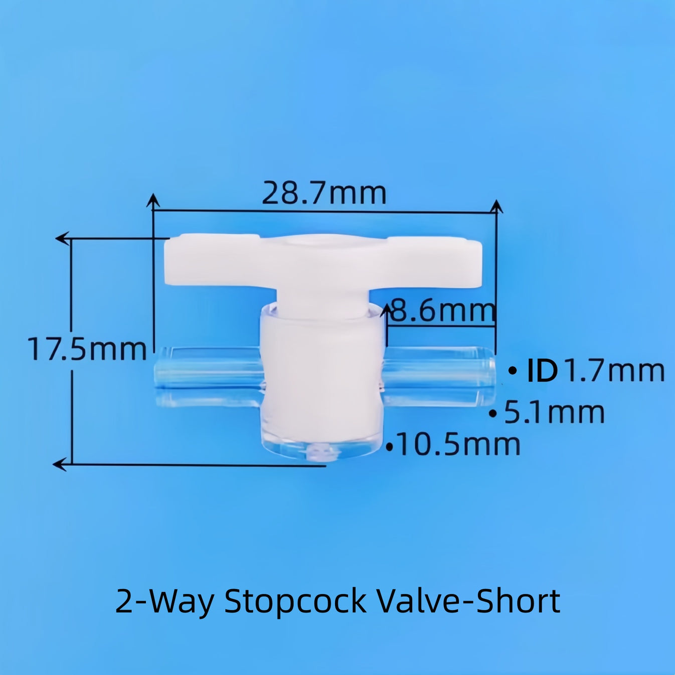 2-Way Slip Stopcock Valve-Short for Medical Labs - Plastic, Leak-Proof ...
