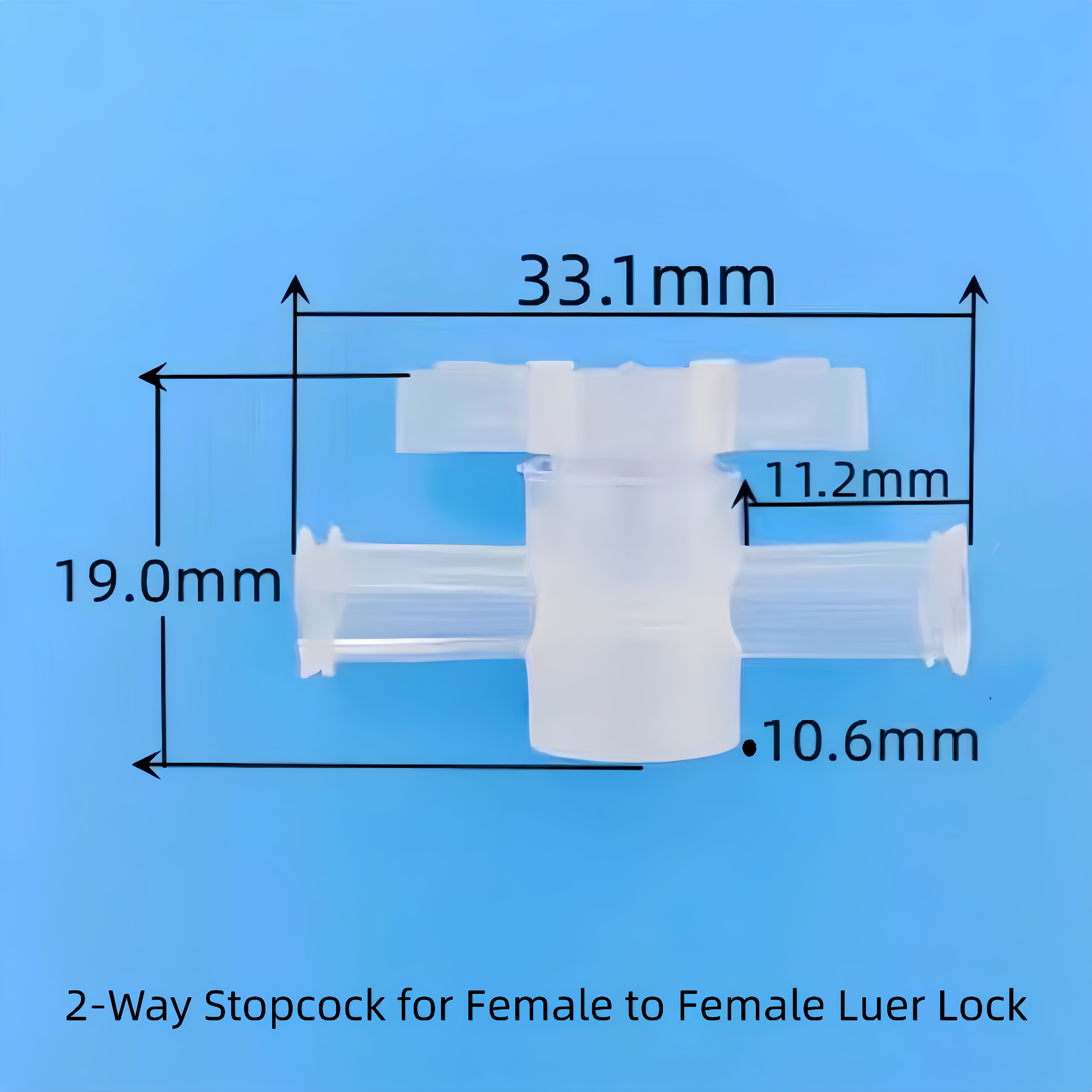 Luer Stopcock Valve 2-Way Female Luer Lock - Medical PP, Leak-Proof ...