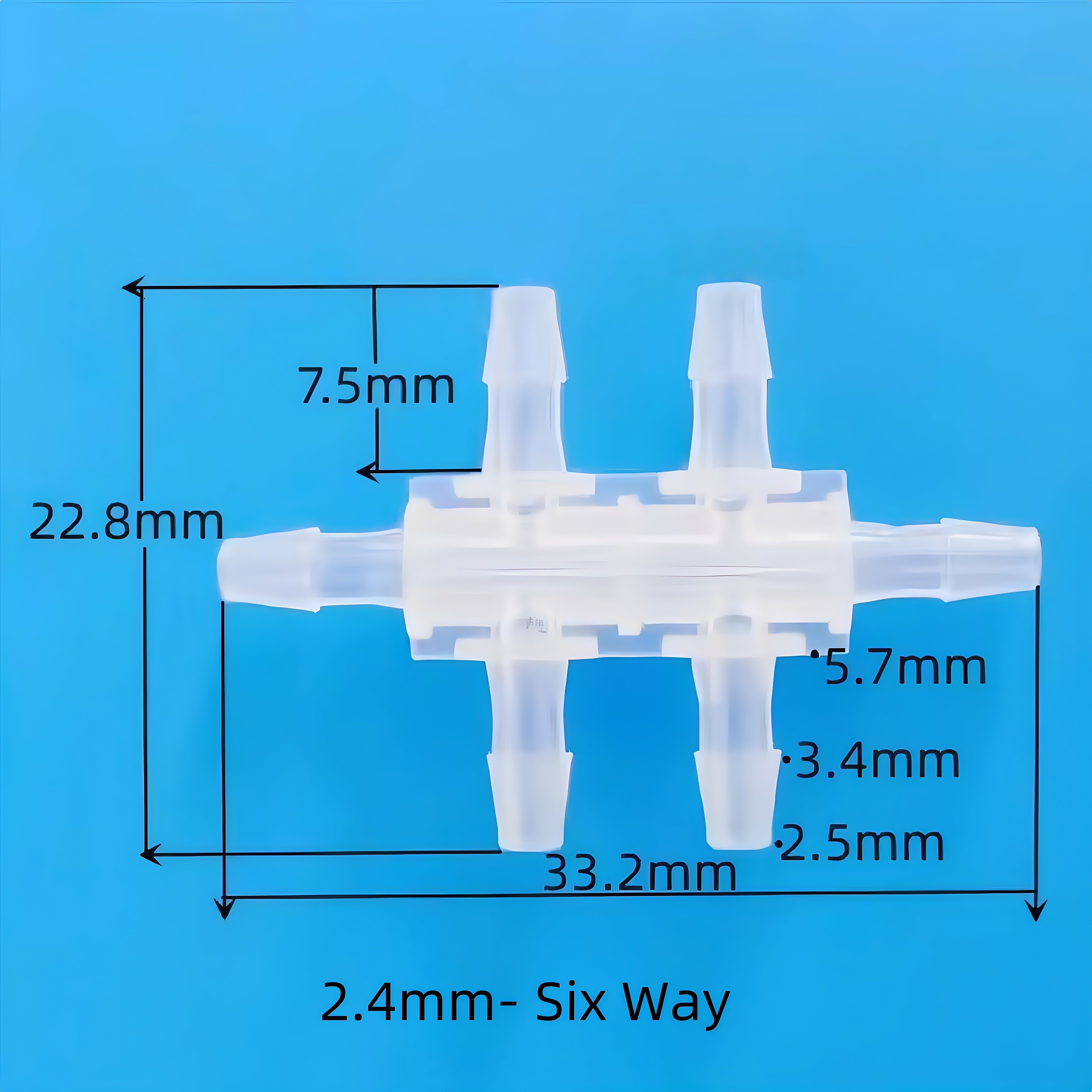 Multi Way Six Ports Barb Fittings - Plastic Barbed Connectors ...