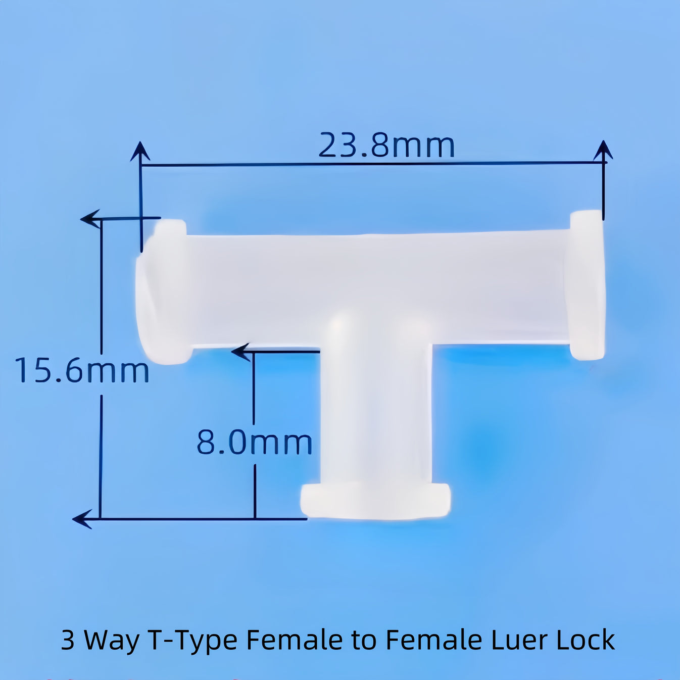 Plastic Double Female Luer Lock Tee Syringe Adapter Connector ...