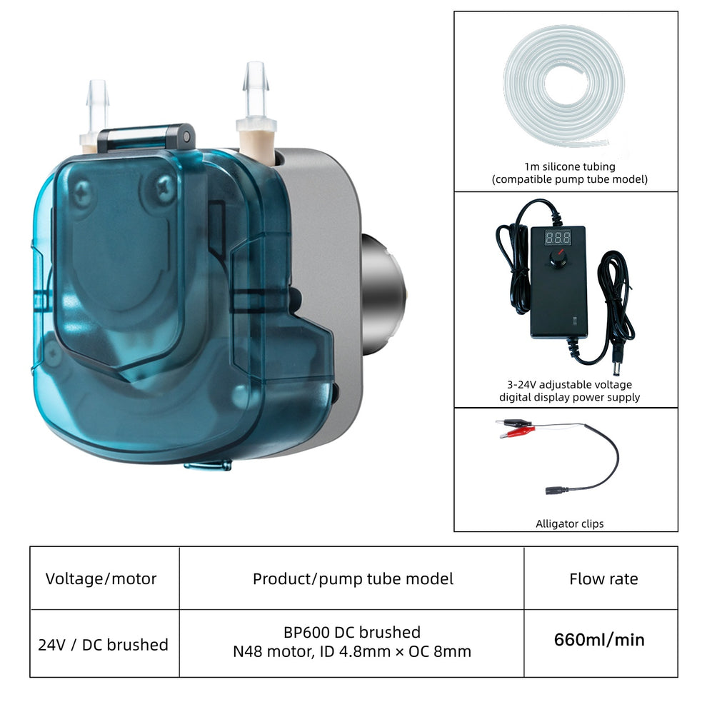 BP600 DC Motor Peristaltic Pump 500-660ml/min Lab Long Life Low Noise ...