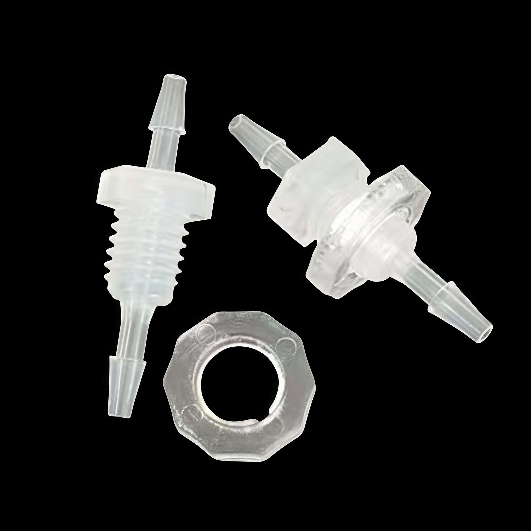 Bulkhead Tubing Fittings with Barb Thread - Food Grade PP | ForeShine ...